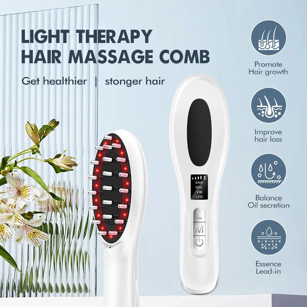 Electric Infrared Massage Comb Hair Growth 5V Electric Vibration Head ...